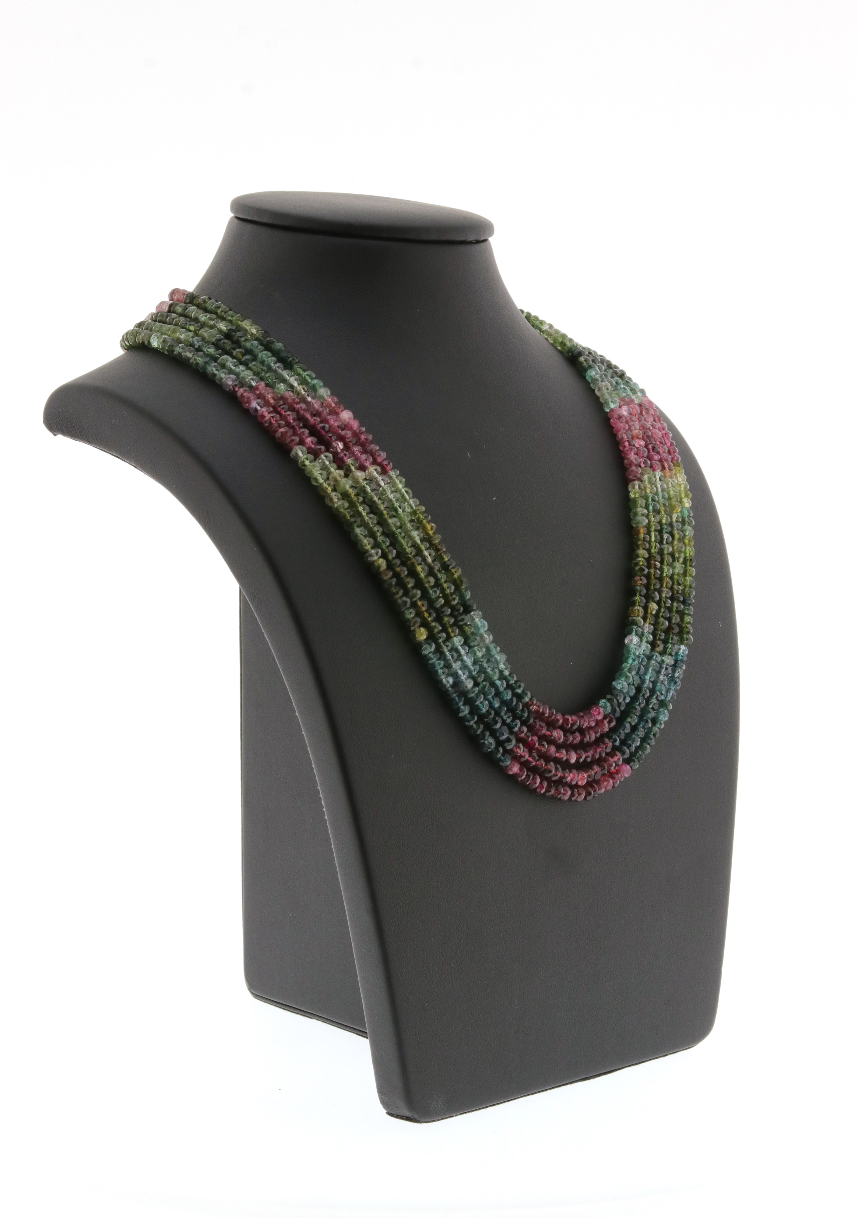 Lot 625 - 5-Strand Multi-Colored Tourmaline Necklace