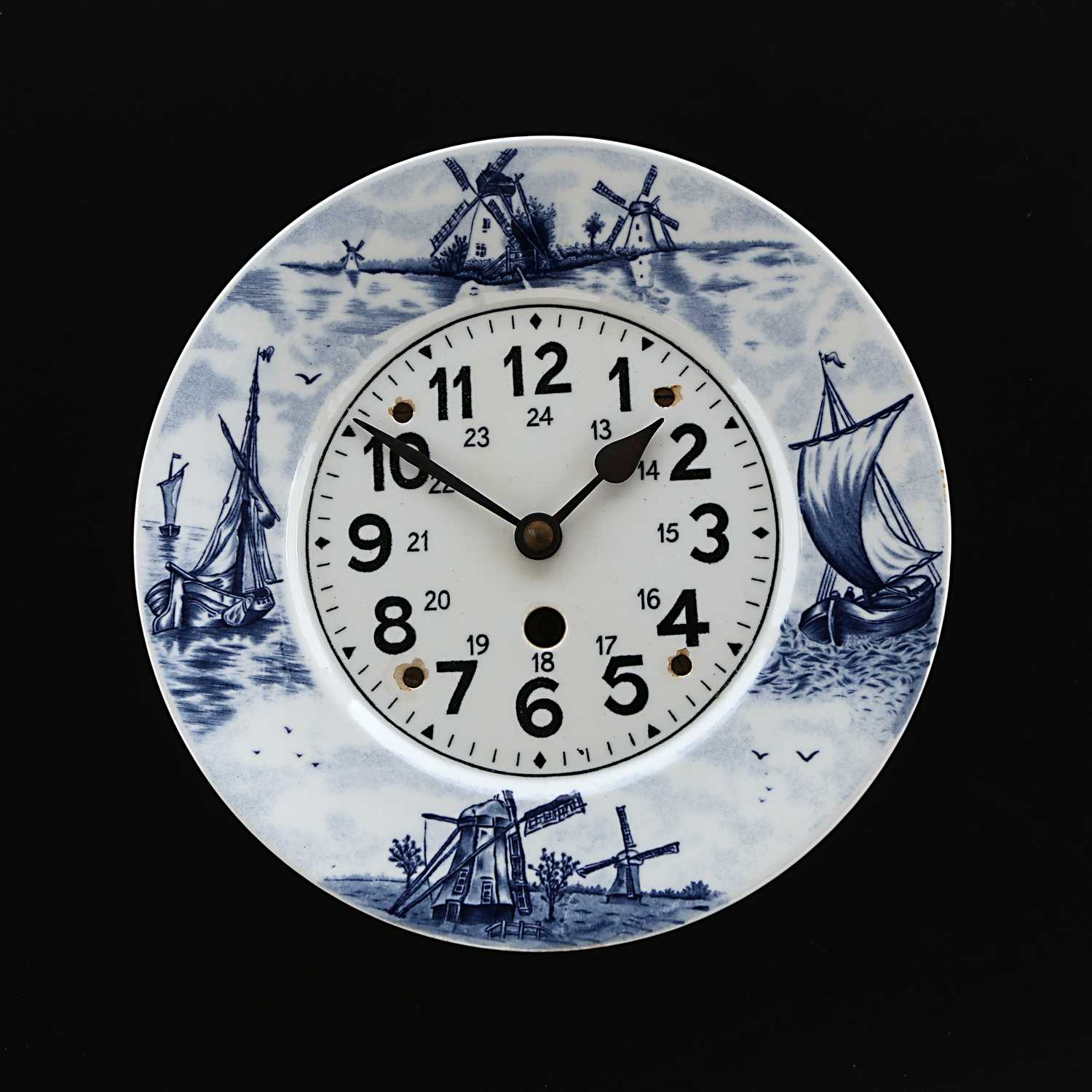 Lot 876 - A Blue Delft Ceramic Wall Clock